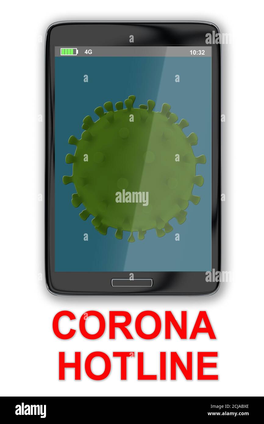 3D illustration of a corona particle on cellular screen along with the ...