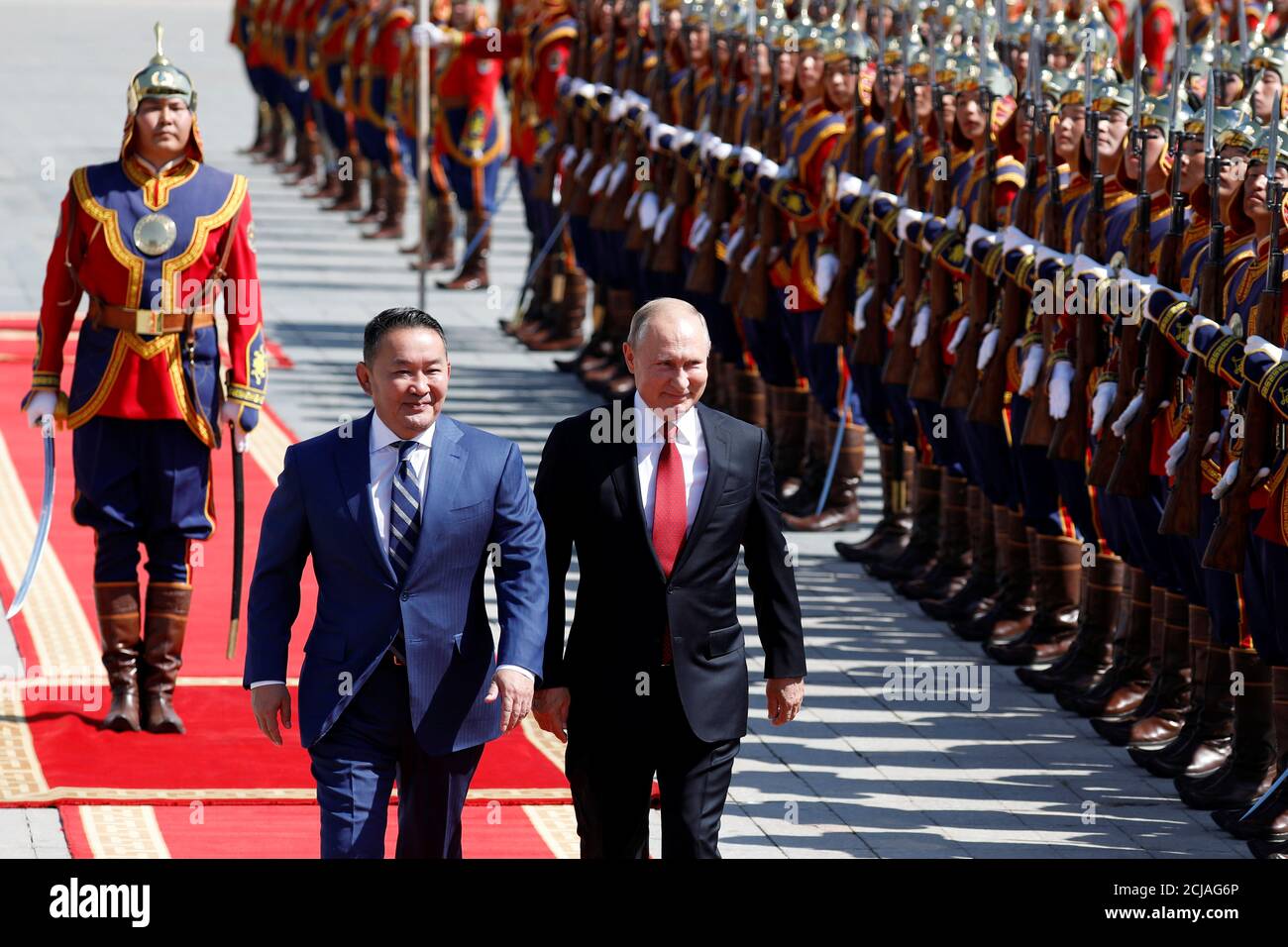 Battulga with putin hi-res stock photography and images - Alamy