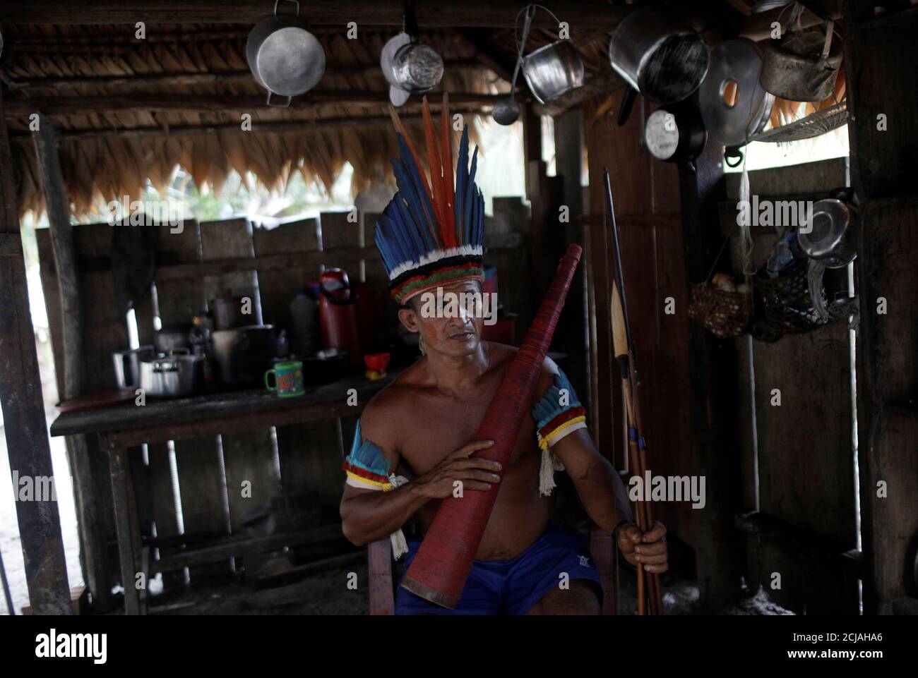 Kapara'i Tembe, who is cacique (chief) at Teko-haw indigenous village ...