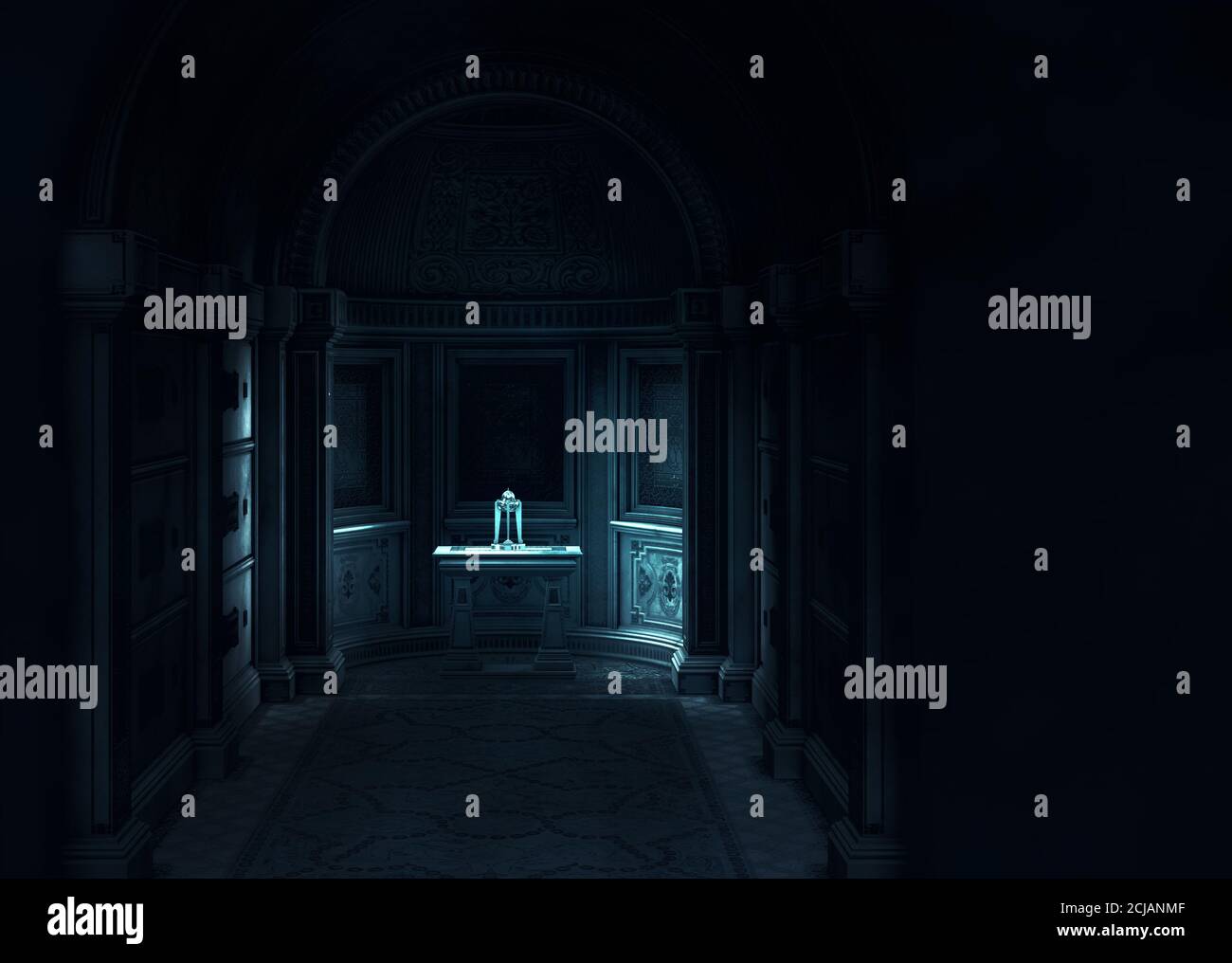 Spooky graveyard and tombstones illustration hi-res stock photography ...