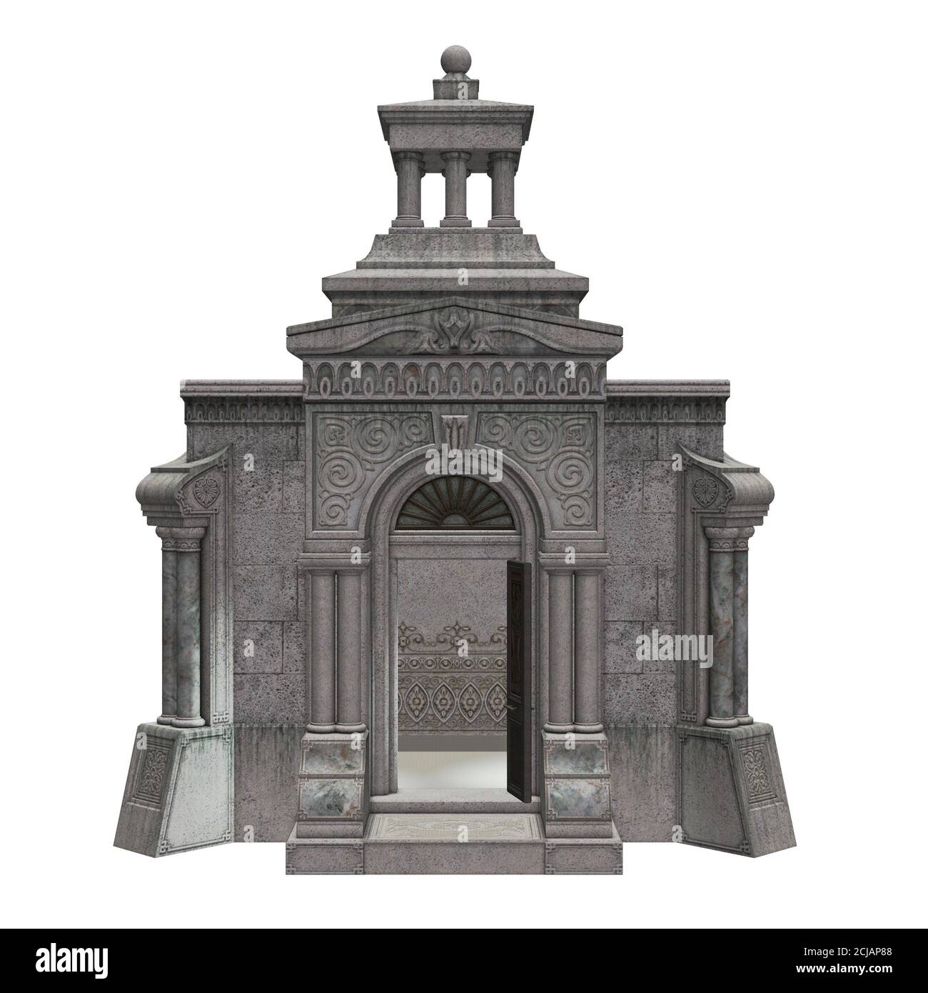 Digitally rendered old gothic crypt building, 3d illustration Stock ...