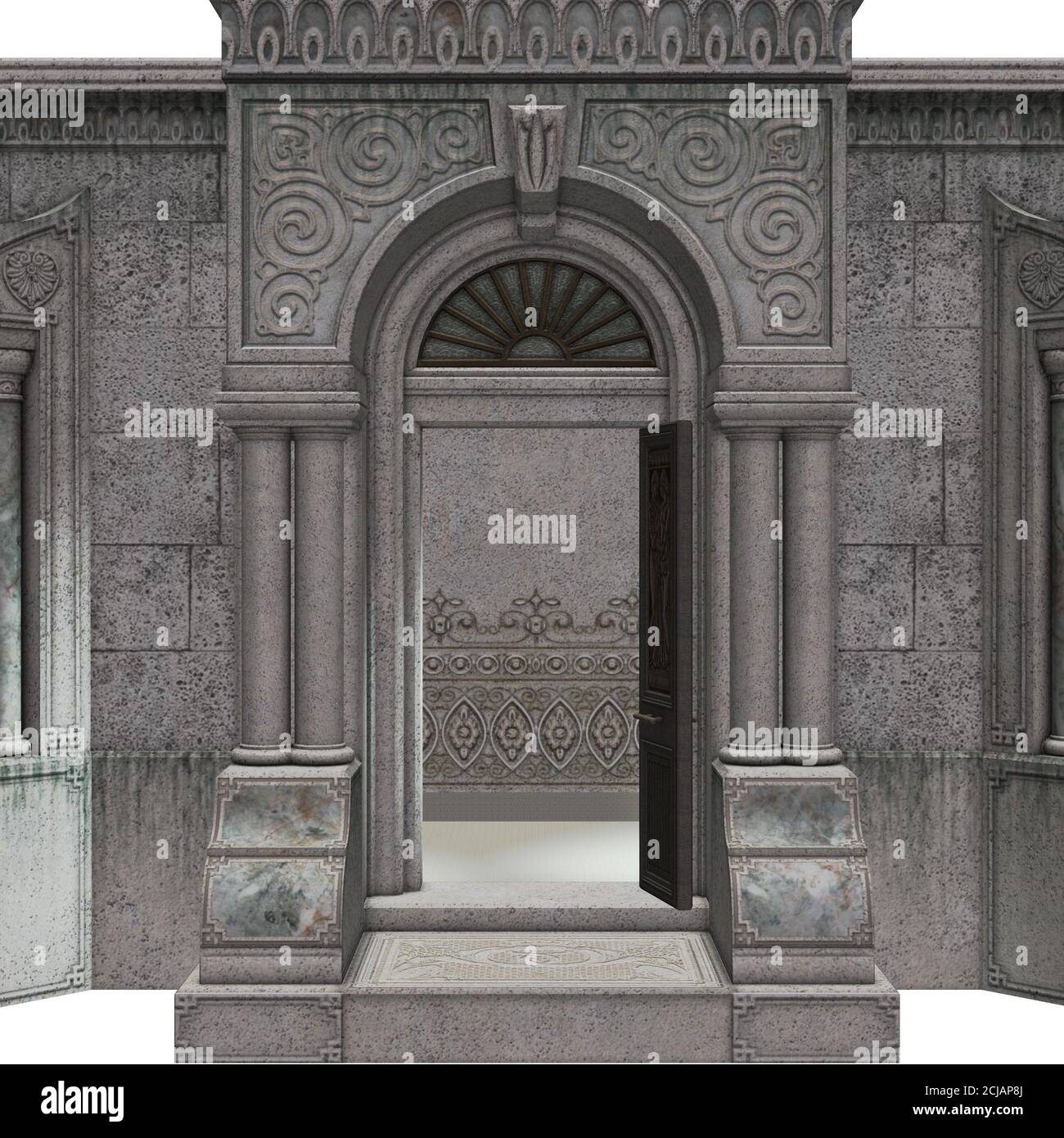 Digitally rendered old gothic crypt building, 3d illustration Stock ...