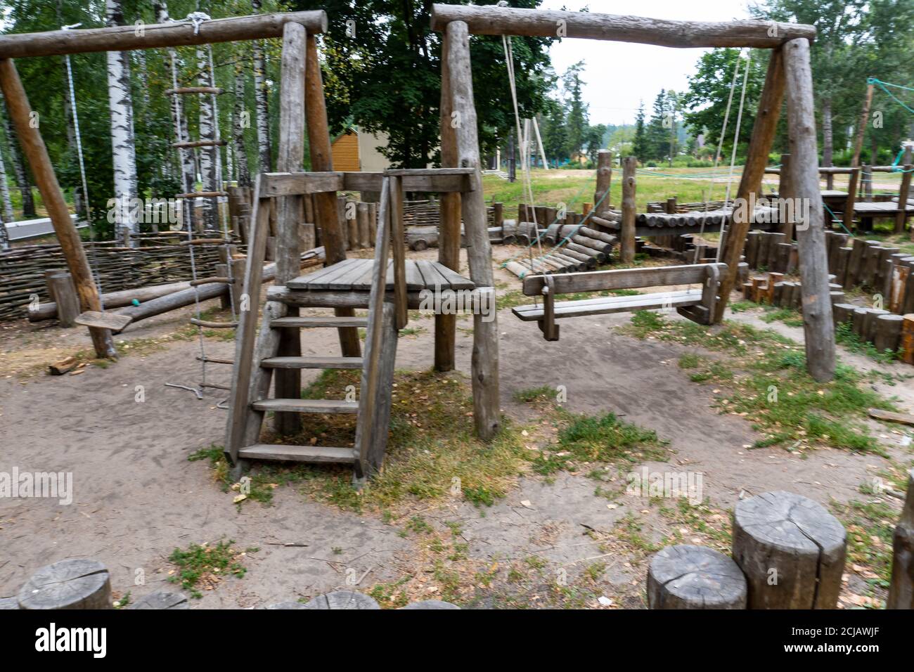 Playground made wood in hi-res stock photography and images - Alamy
