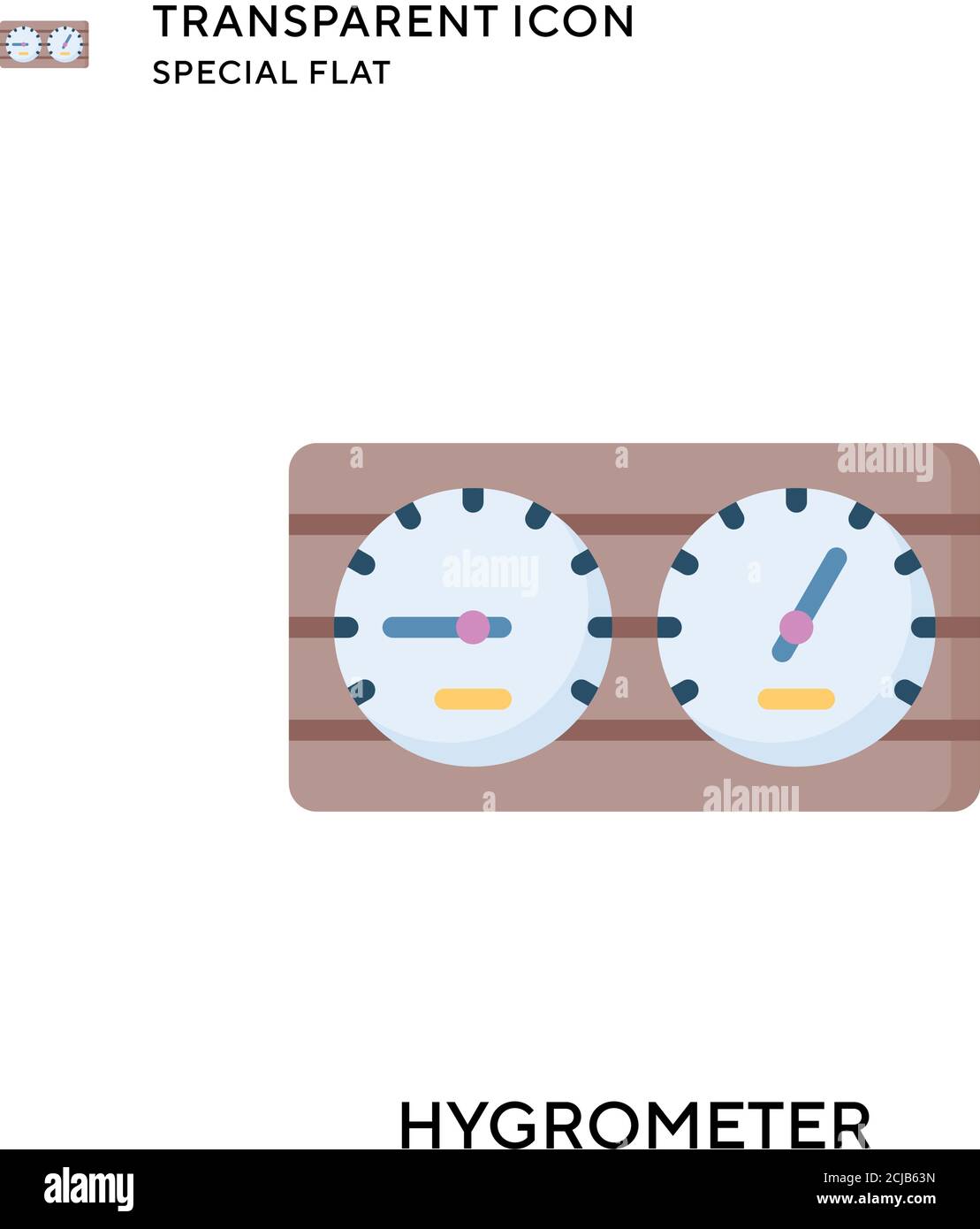 Hygrometer vector icon. Flat style illustration. EPS 10 vector Stock ...