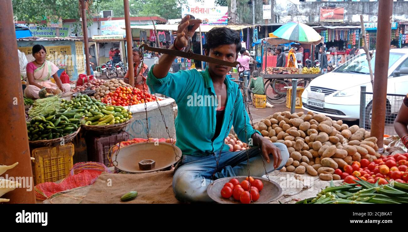 Fresh Produce And India Outdoor Market High Resolution Stock ...