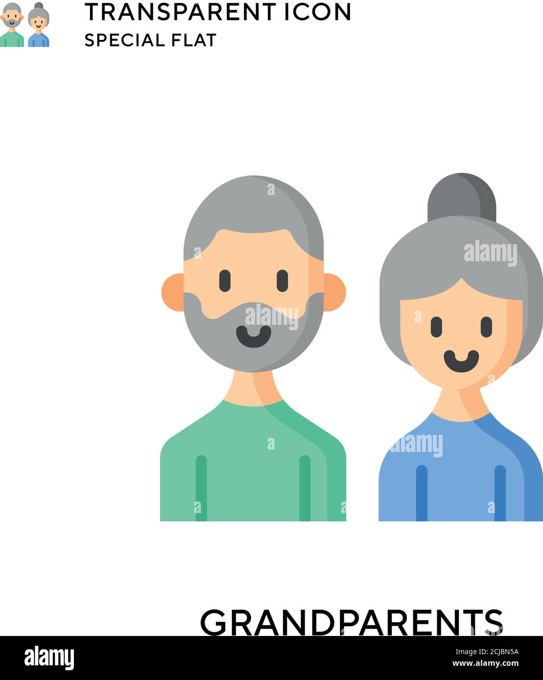 Grandparents vector icon. Flat style illustration. EPS 10 vector Stock ...