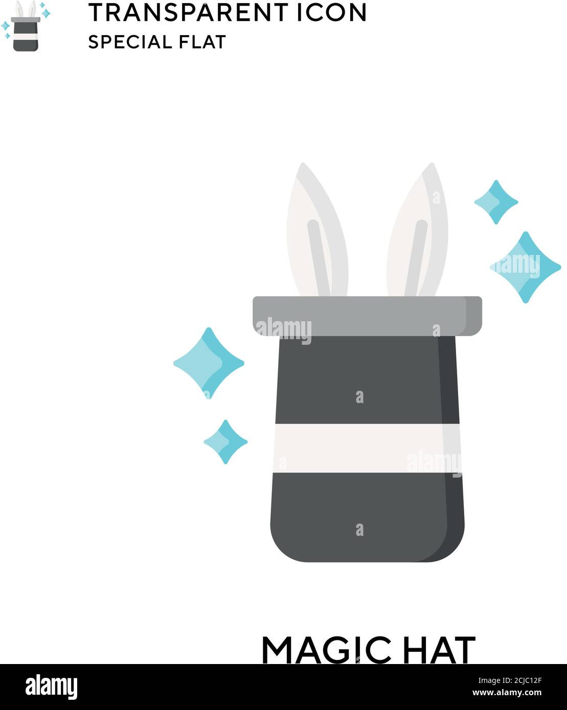 Magic hat vector icon. Flat style illustration. EPS 10 vector Stock ...