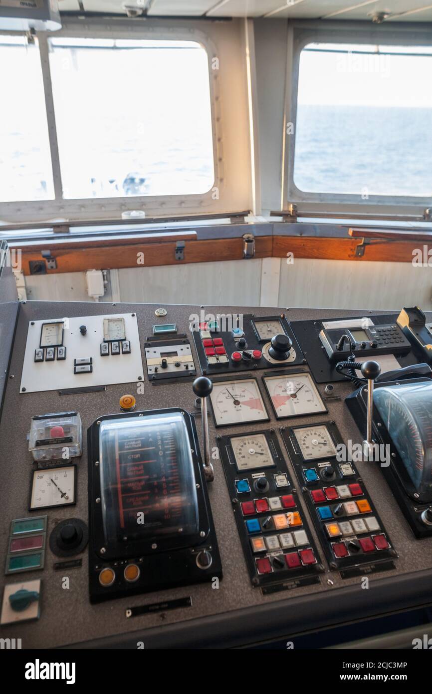 Color image of the control panel of a ship Stock Photo - Alamy
