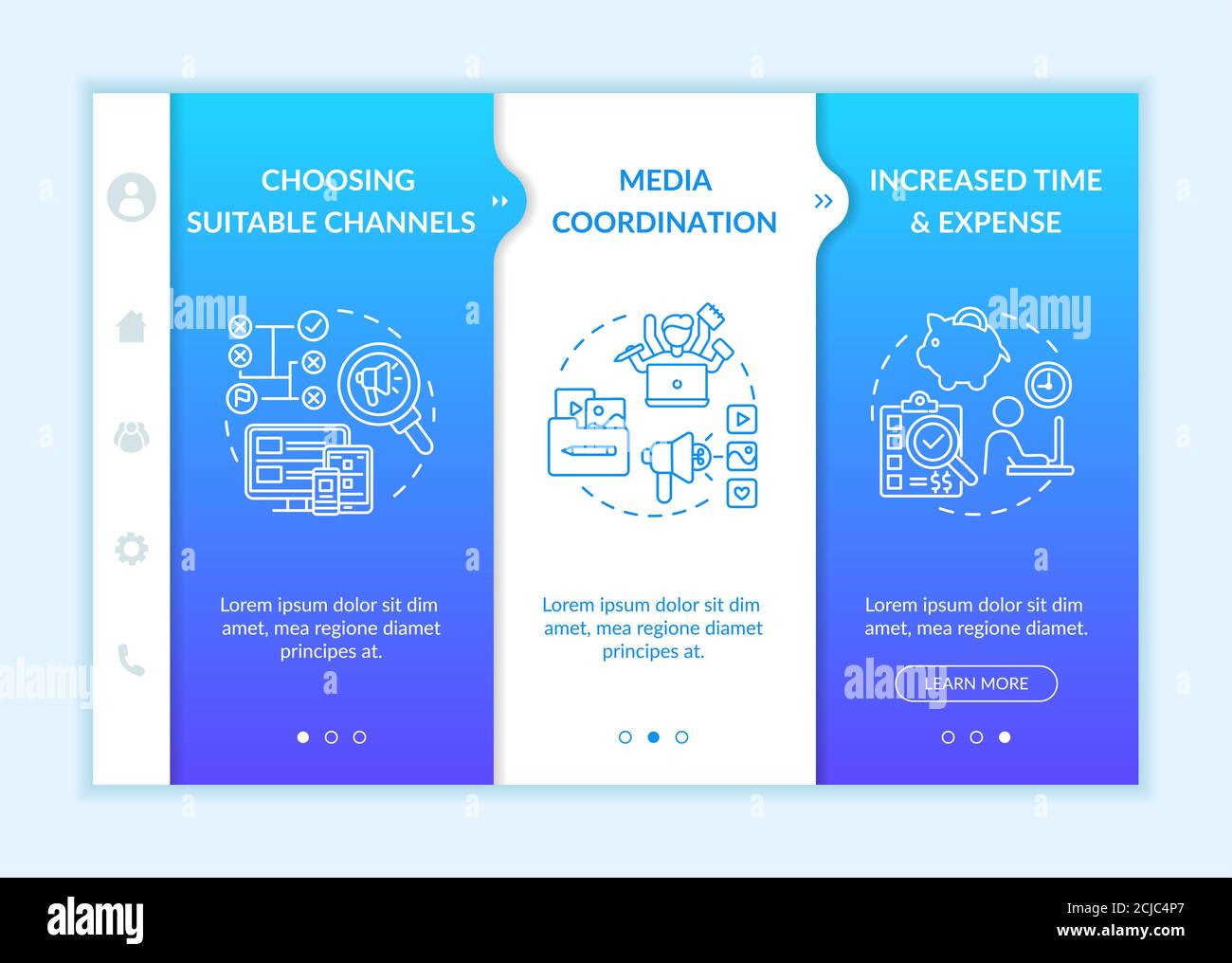 Digital marketing channels onboarding vector template Stock Vector ...