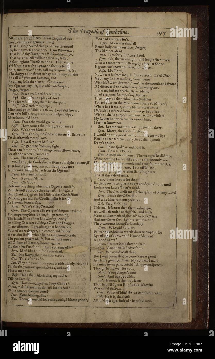 First Folio The Tragedy of Cymbeline, p. 29 Stock Photo - Alamy