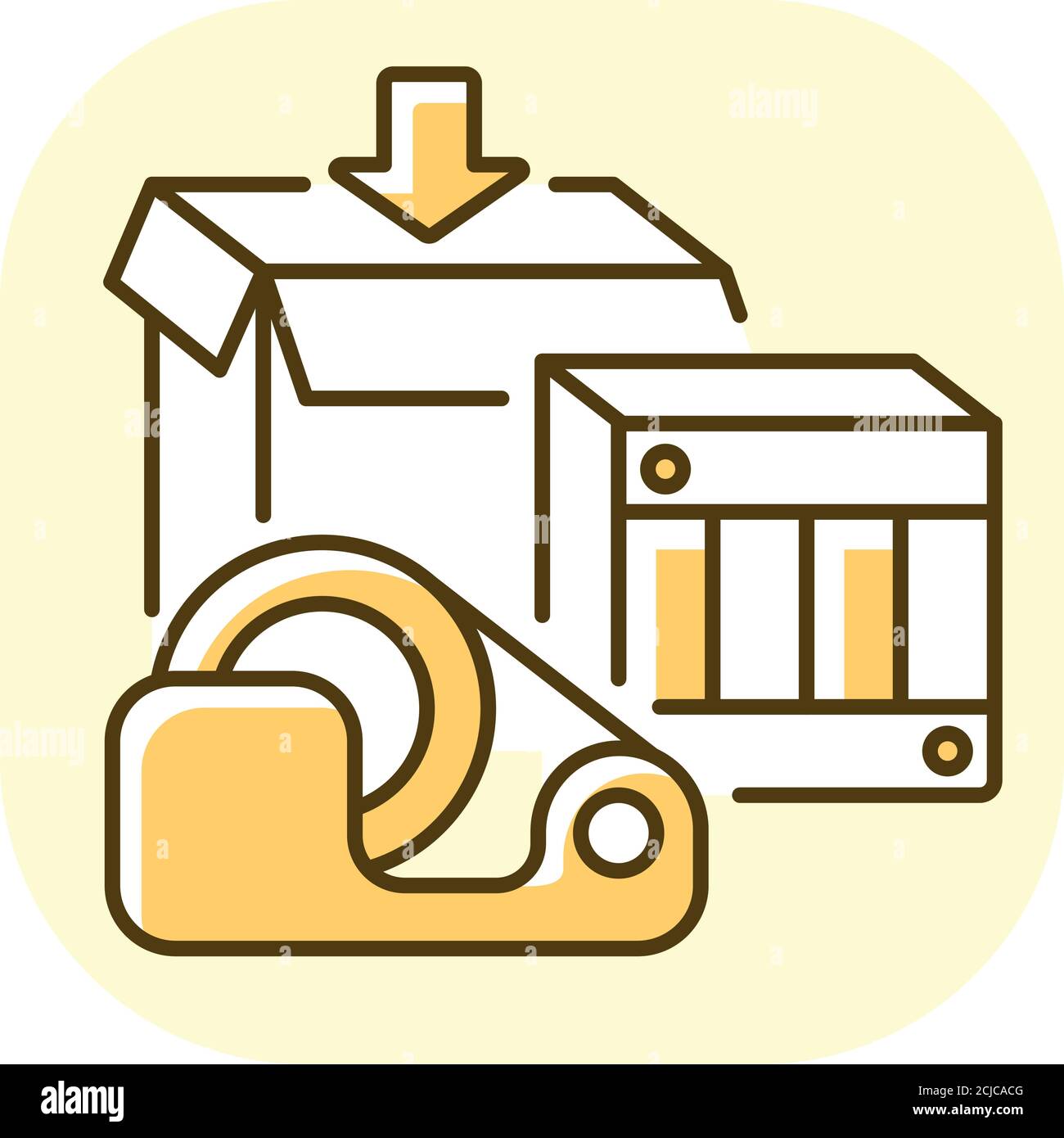 Shipping supplies yellow RGB color icon Stock Vector Image & Art - Alamy