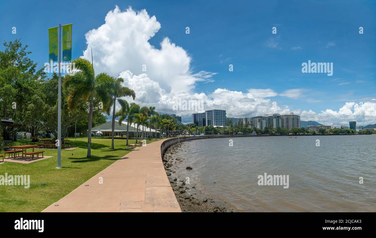 Cairns, Queensland, Australia; A view from the Cairns Waterfront ...