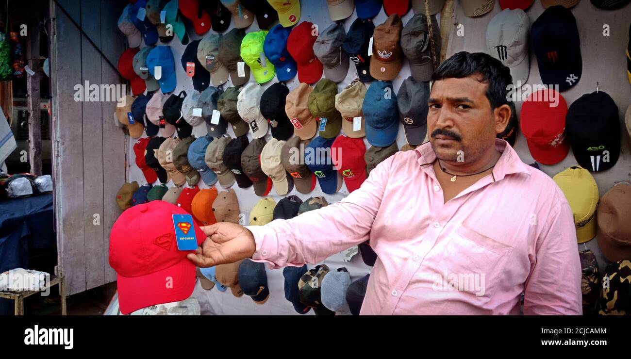 DISTRICT KATNI, INDIA - August 23, 2019: An indian village man selling ...