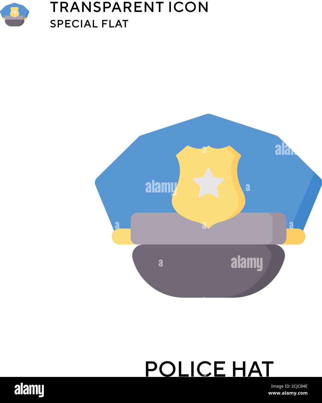 Police hat vector icon. Flat style illustration. EPS 10 vector Stock ...