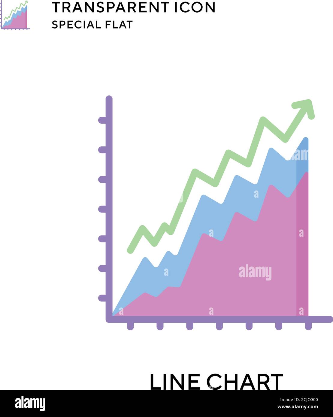 Line chart vector icon. Flat style illustration. EPS 10 vector Stock ...