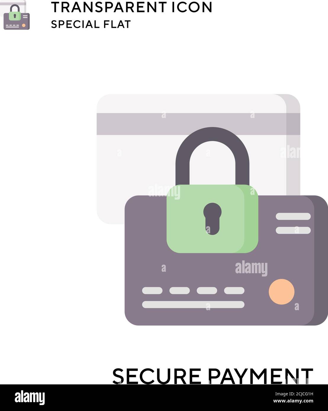 Secure payment vector icon. Flat style illustration. EPS 10 vector ...