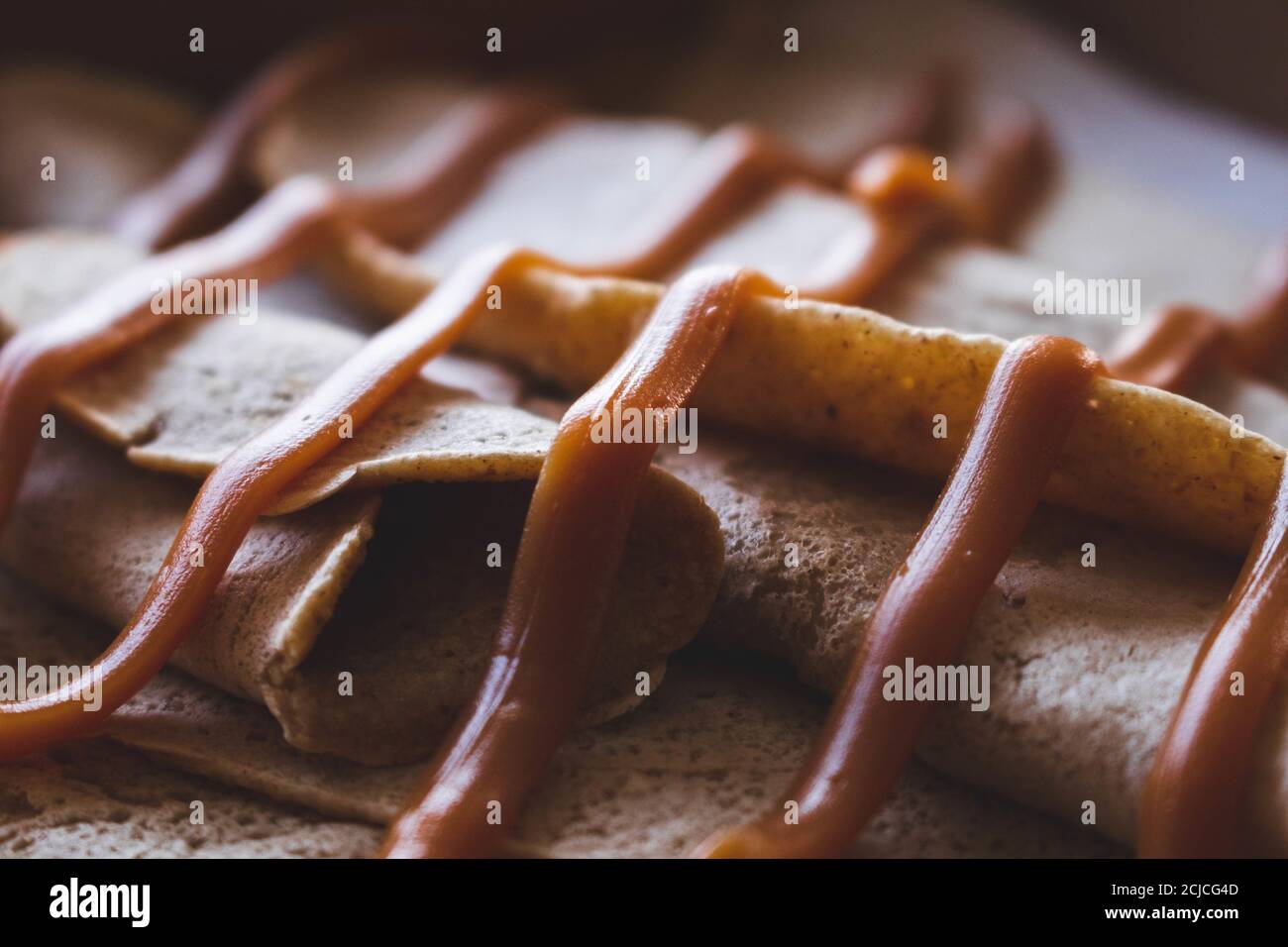 Closeup shot crepes chocolate hi-res stock photography and images - Alamy