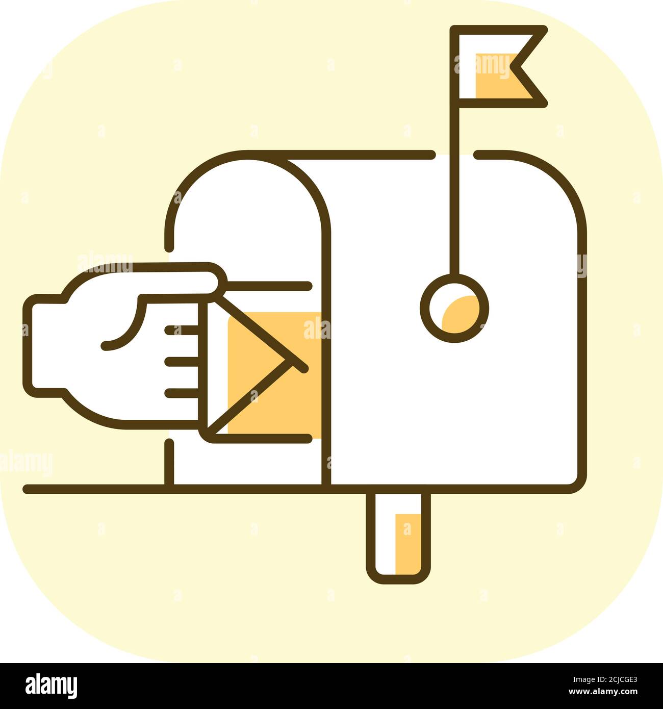 Yellow flat post envelope art Stock Vector Images - Alamy