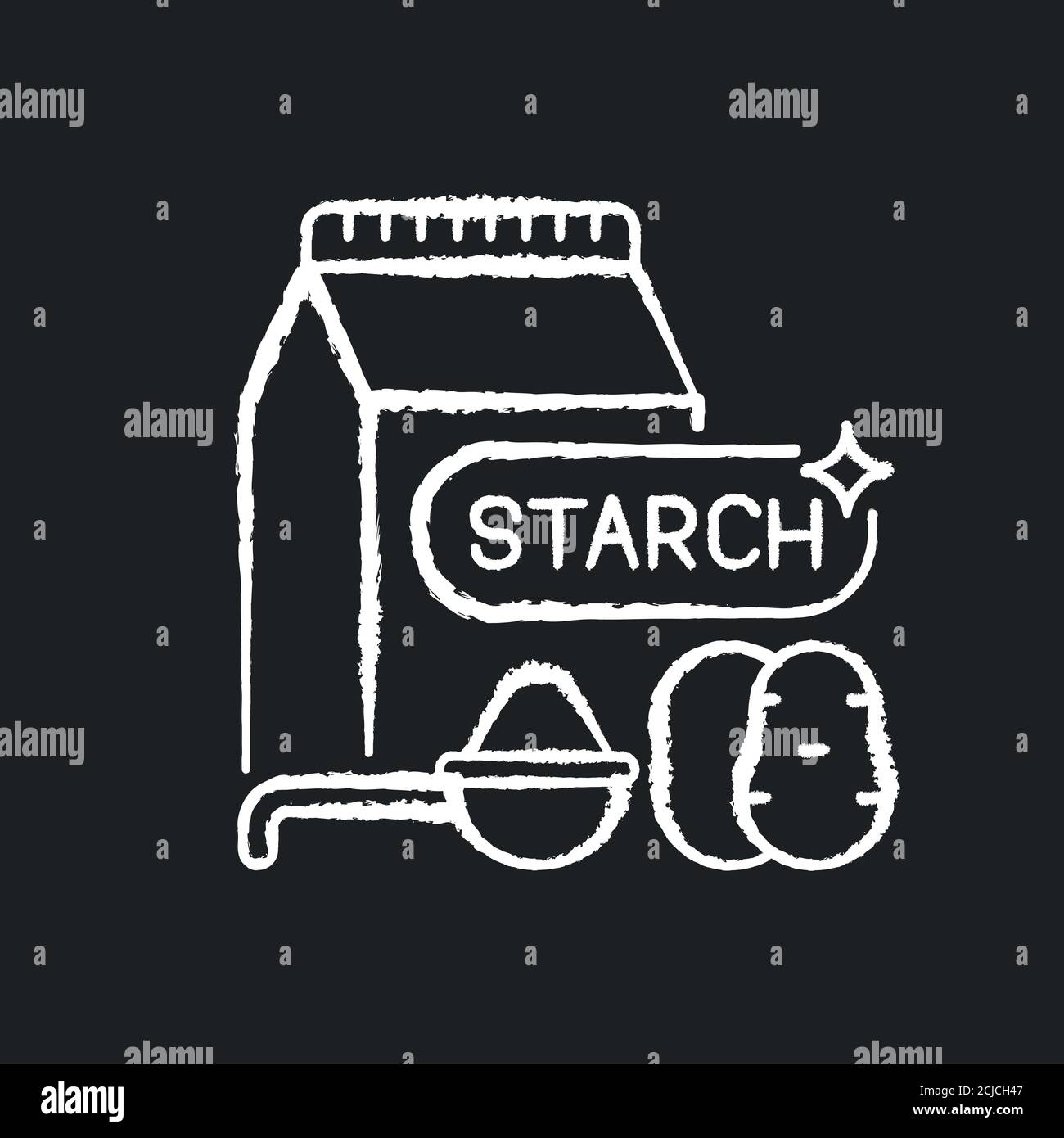 Starch chalk white icon on black background Stock Vector Image & Art ...