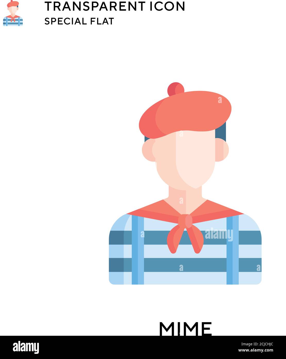 Mime vector icon. Flat style illustration. EPS 10 vector Stock Vector Image & Art - Alamy