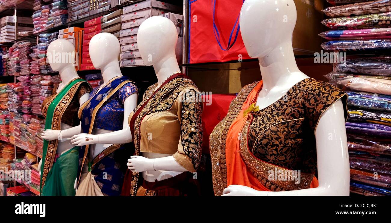 DISTRICT KATNI, INDIA - SEPTEMBER 18, 2019: Indian traditional saari ...