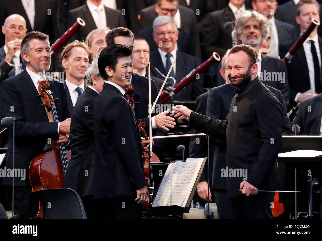 During of a concert of the berlin philharmonic orchestra hi-res stock ...