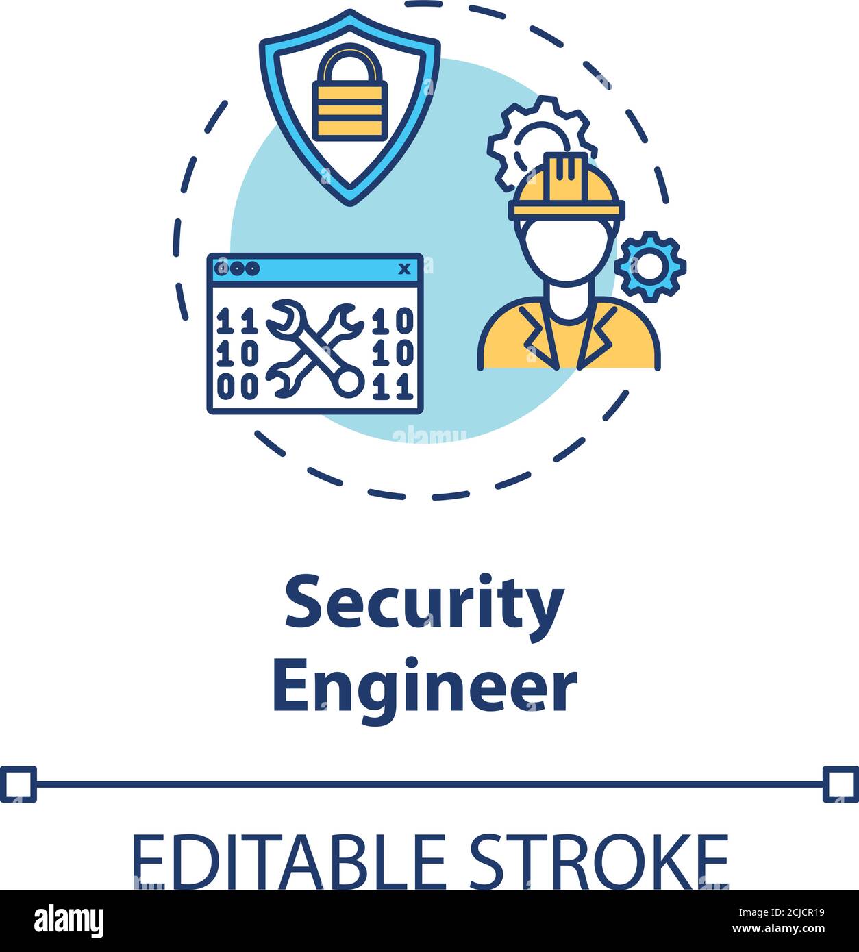 Security engineer concept icon Stock Vector Image & Art - Alamy
