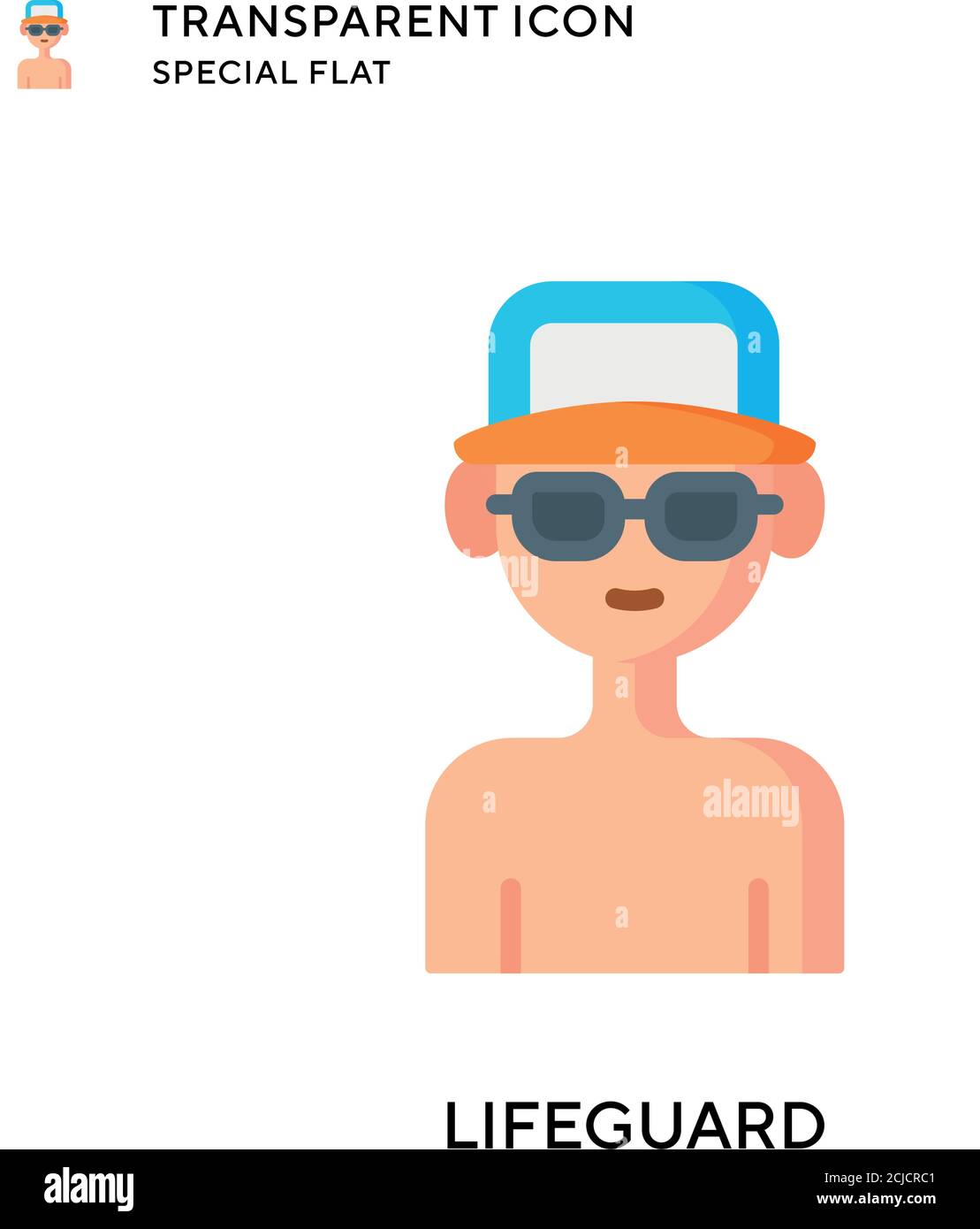 Lifeguard vector icon. Flat style illustration. EPS 10 vector Stock ...