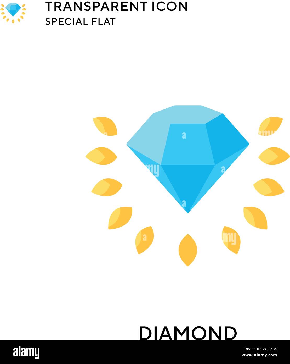 Diamond vector icon. Flat style illustration. EPS 10 vector Stock ...