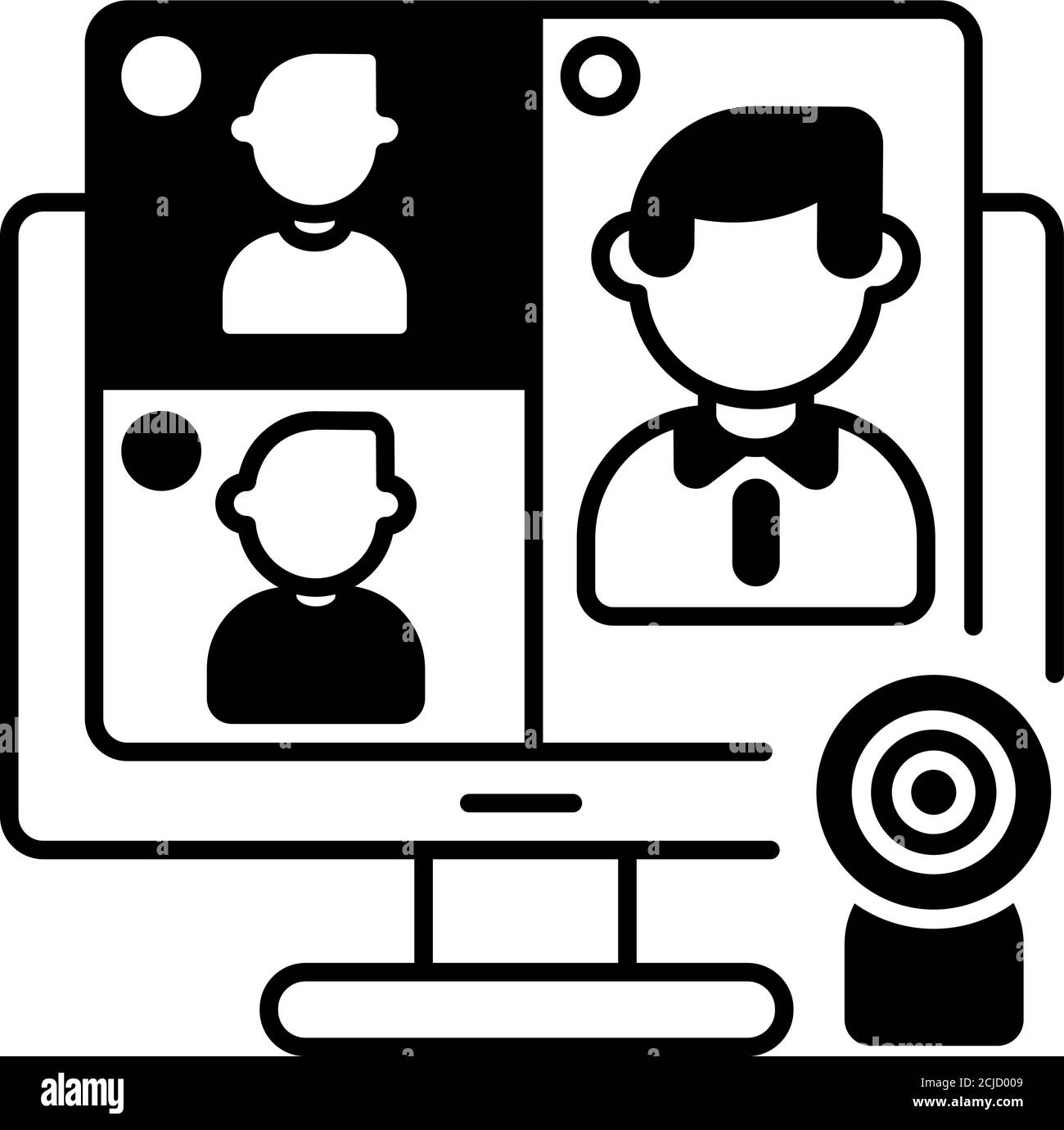 Meeting desktop icon simple Black and White Stock Photos & Images - Alamy