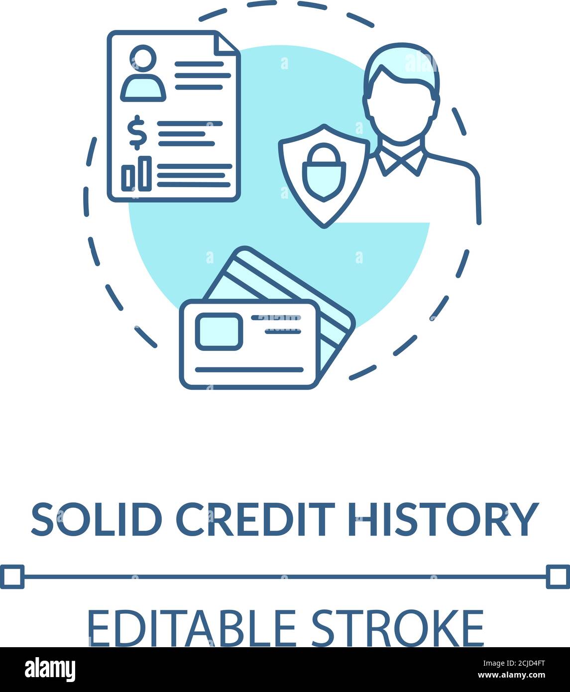 Solid credit history concept icon Stock Vector Image & Art - Alamy