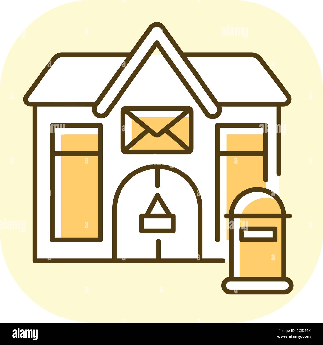 Post office yellow RGB color icon Stock Vector Image & Art - Alamy