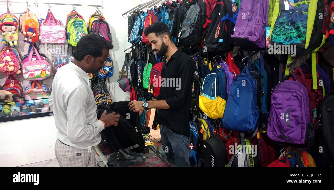 DISTRICT KATNI, INDIA - SEPTEMBER 18, 2019: An indian male shopkeeper ...