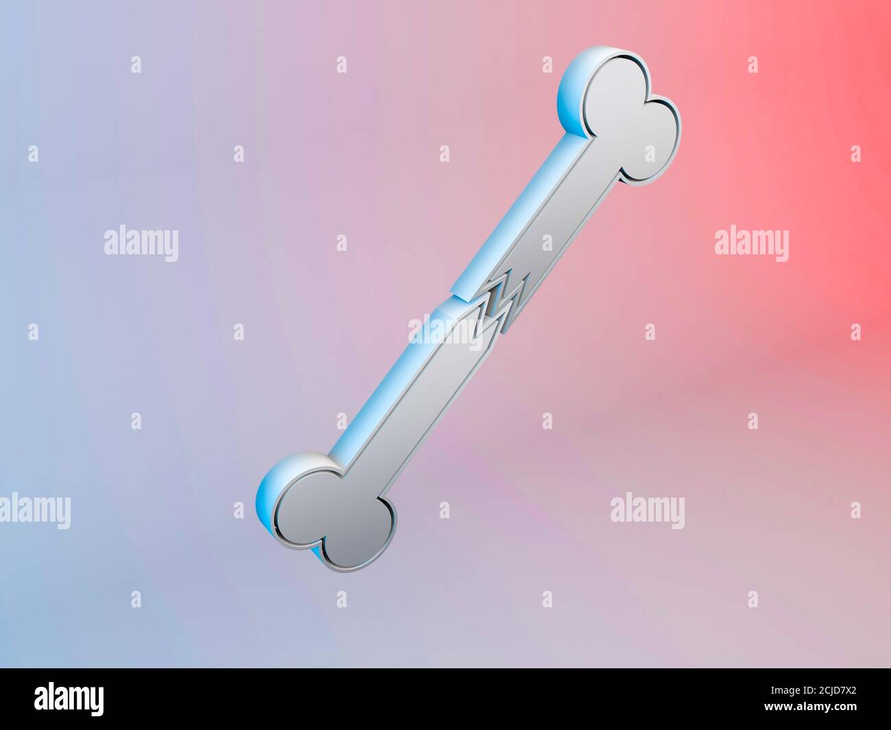 3D illustration of a broken bone on a colorful background Stock Photo ...