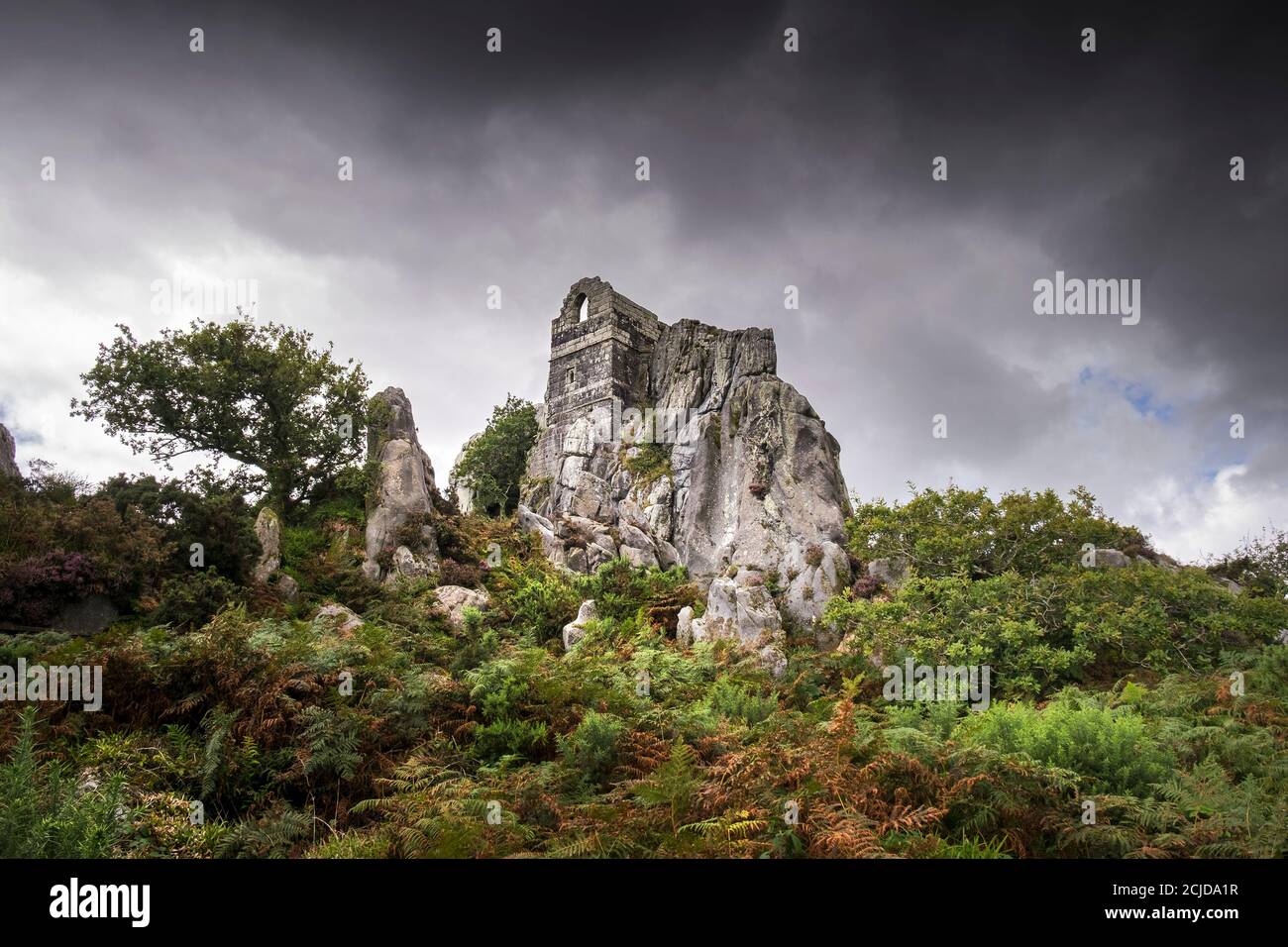 The ruins of the atmospheric 15th century Roche Rock Hermitage in ...