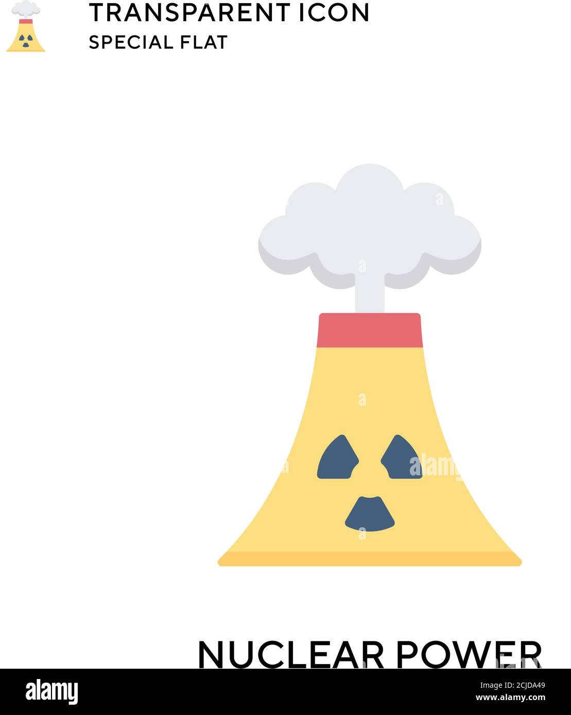 Nuclear power vector icon. Flat style illustration. EPS 10 vector Stock ...