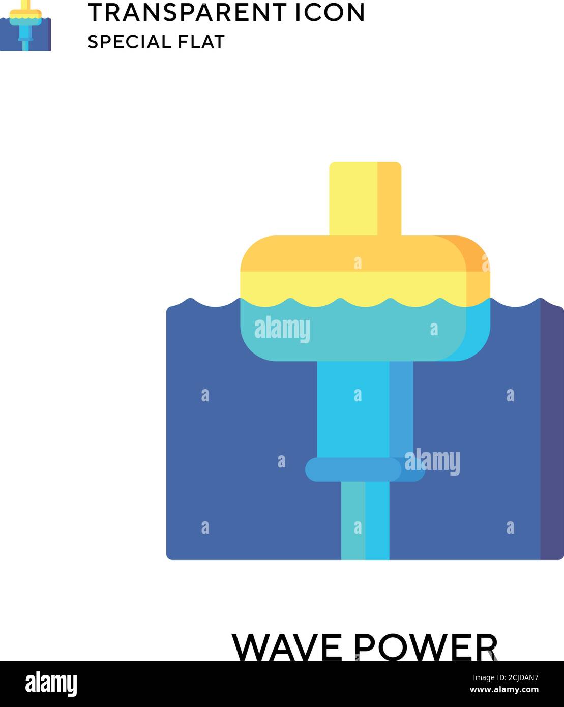 Wave power vector icon. Flat style illustration. EPS 10 vector Stock ...