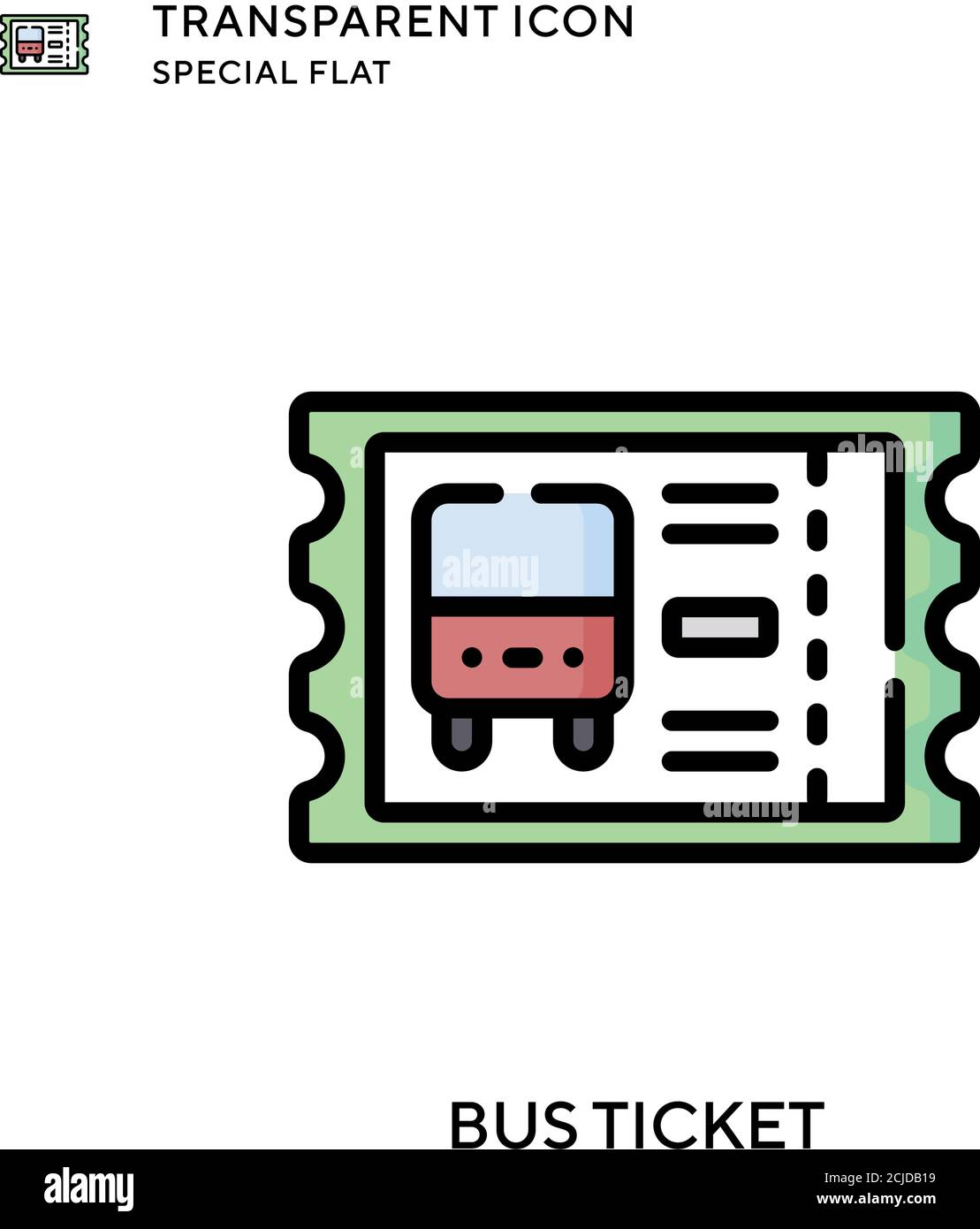 Bus ticket vector icon. Flat style illustration. EPS 10 vector Stock ...