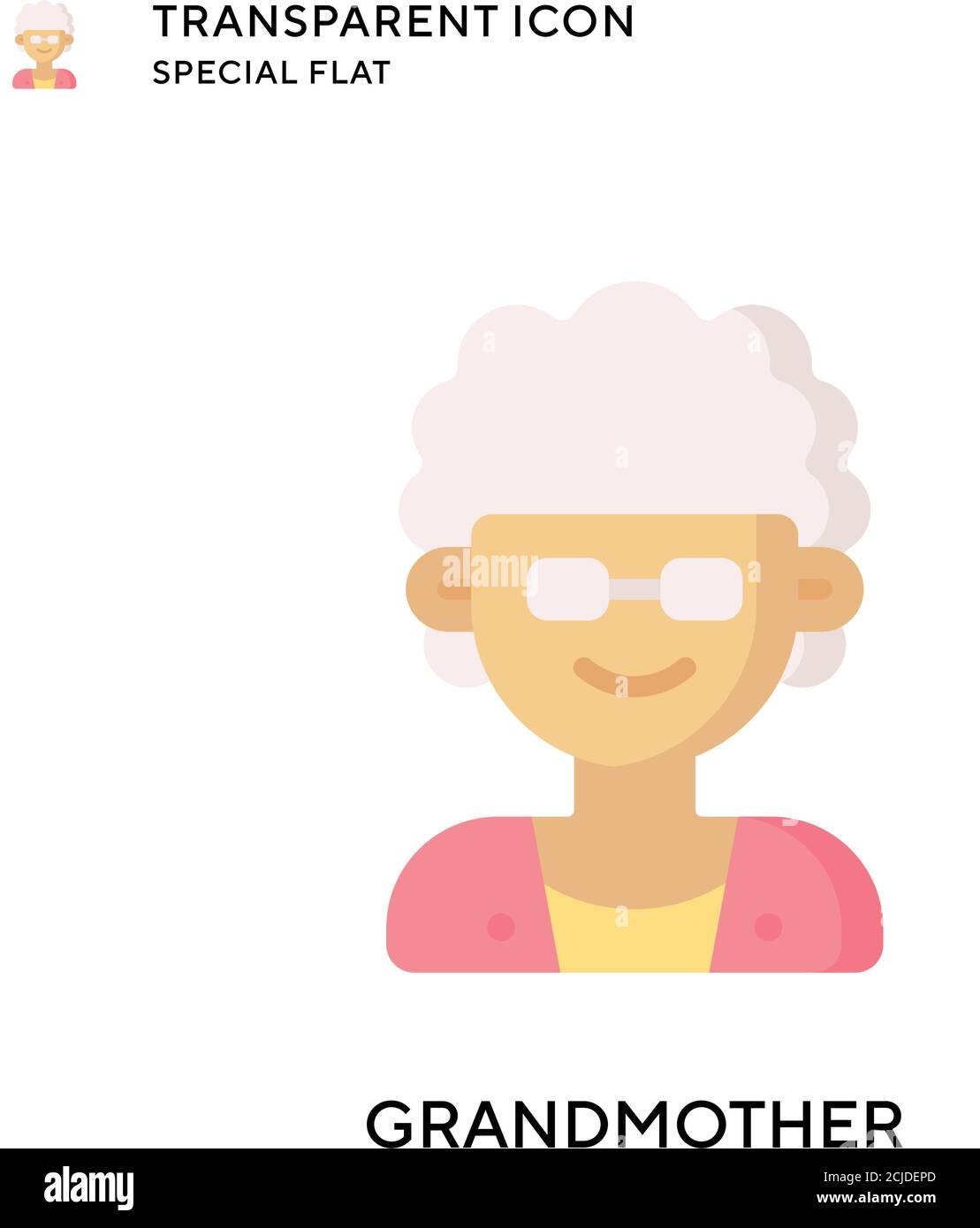 Grandmother vector icon. Flat style illustration. EPS 10 vector Stock ...