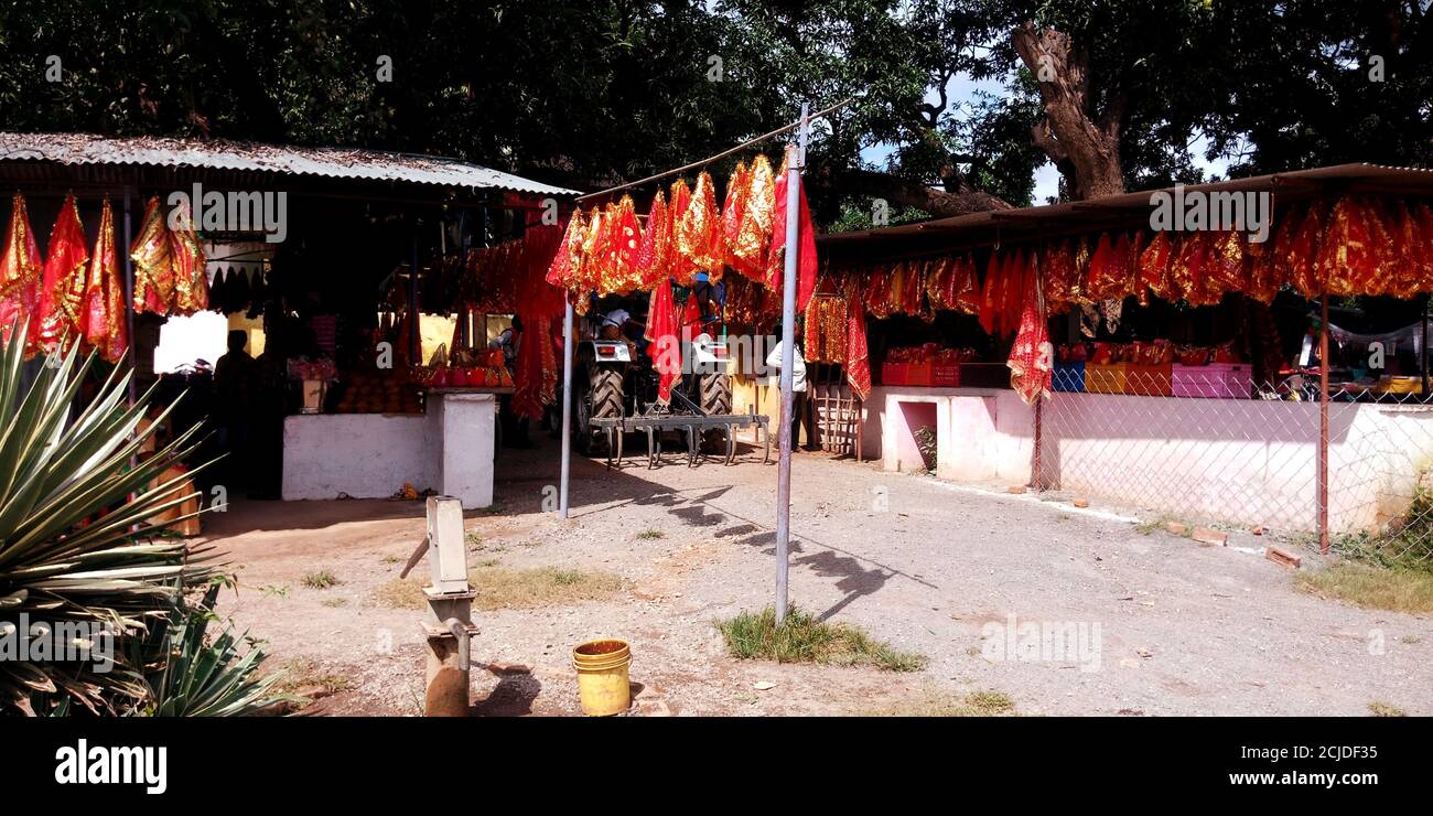DISTRICT KATNI, INDIA - OCTOBER 13, 2019: Hindu religious product ...