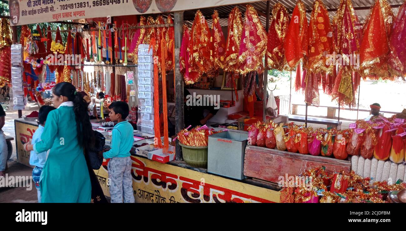 DISTRICT KATNI, INDIA - OCTOBER 13, 2019: Hindu religious product ...