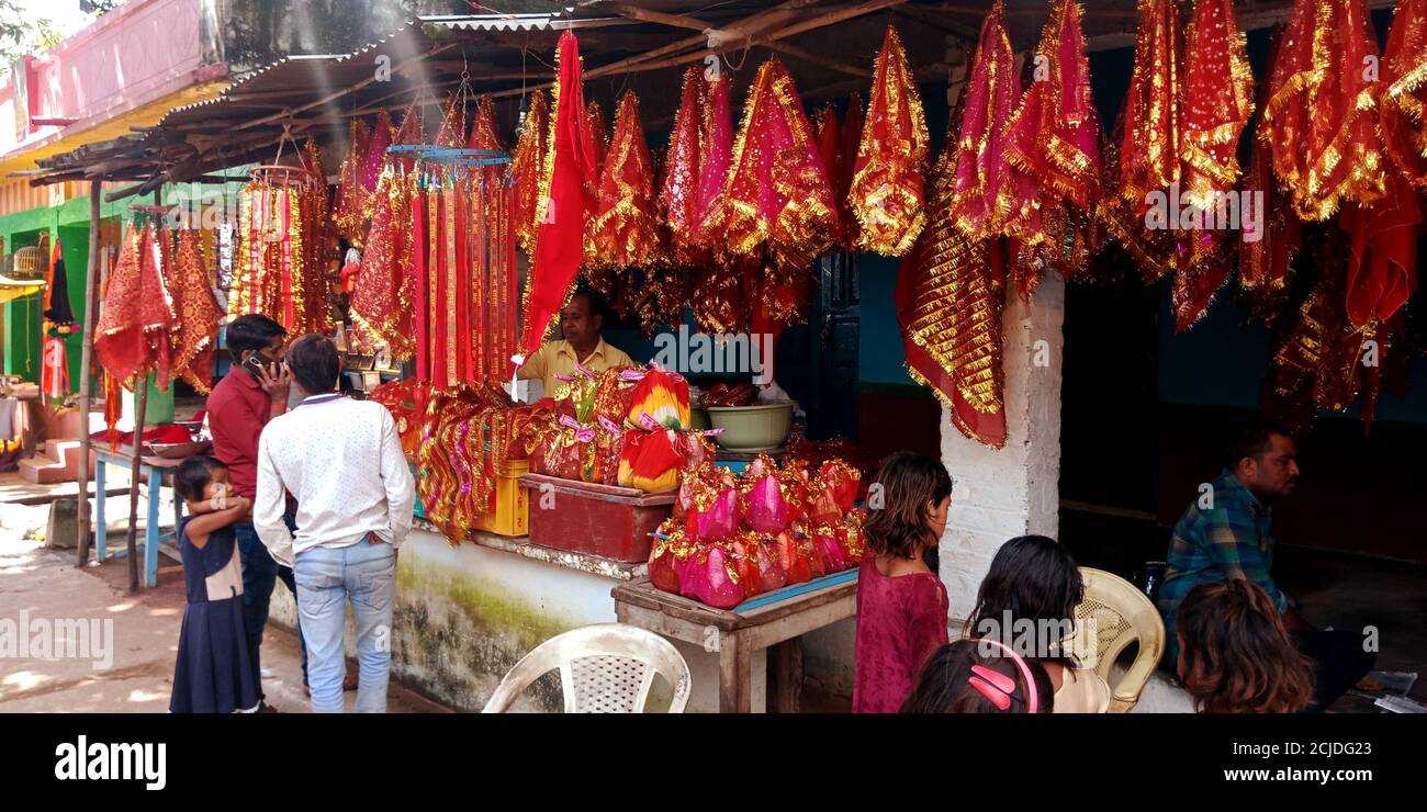 DISTRICT KATNI, INDIA - OCTOBER 13, 2019: Hindu religious product ...
