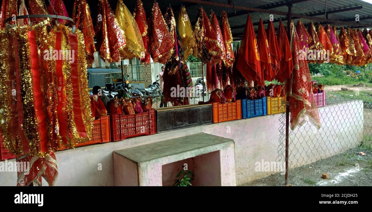 DISTRICT KATNI, INDIA - OCTOBER 13, 2019: Hindu religious cloths ...