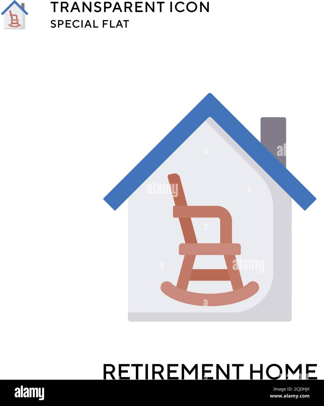 Retirement home vector icon. Flat style illustration. EPS 10 vector ...