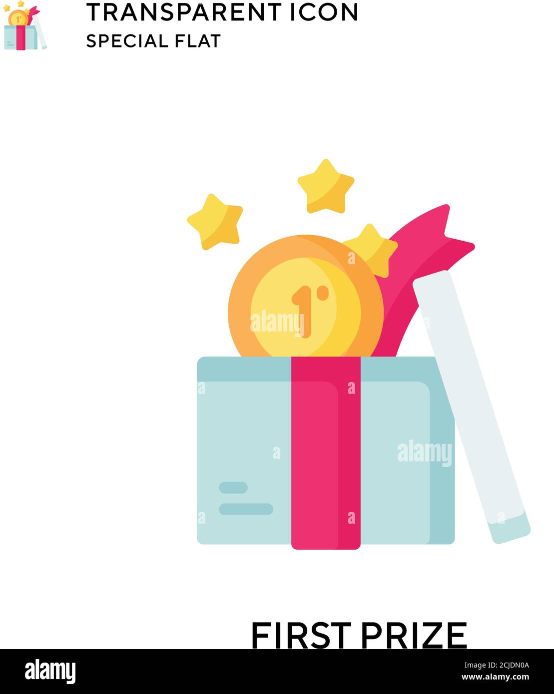 First prize vector icon. Flat style illustration. EPS 10 vector Stock ...