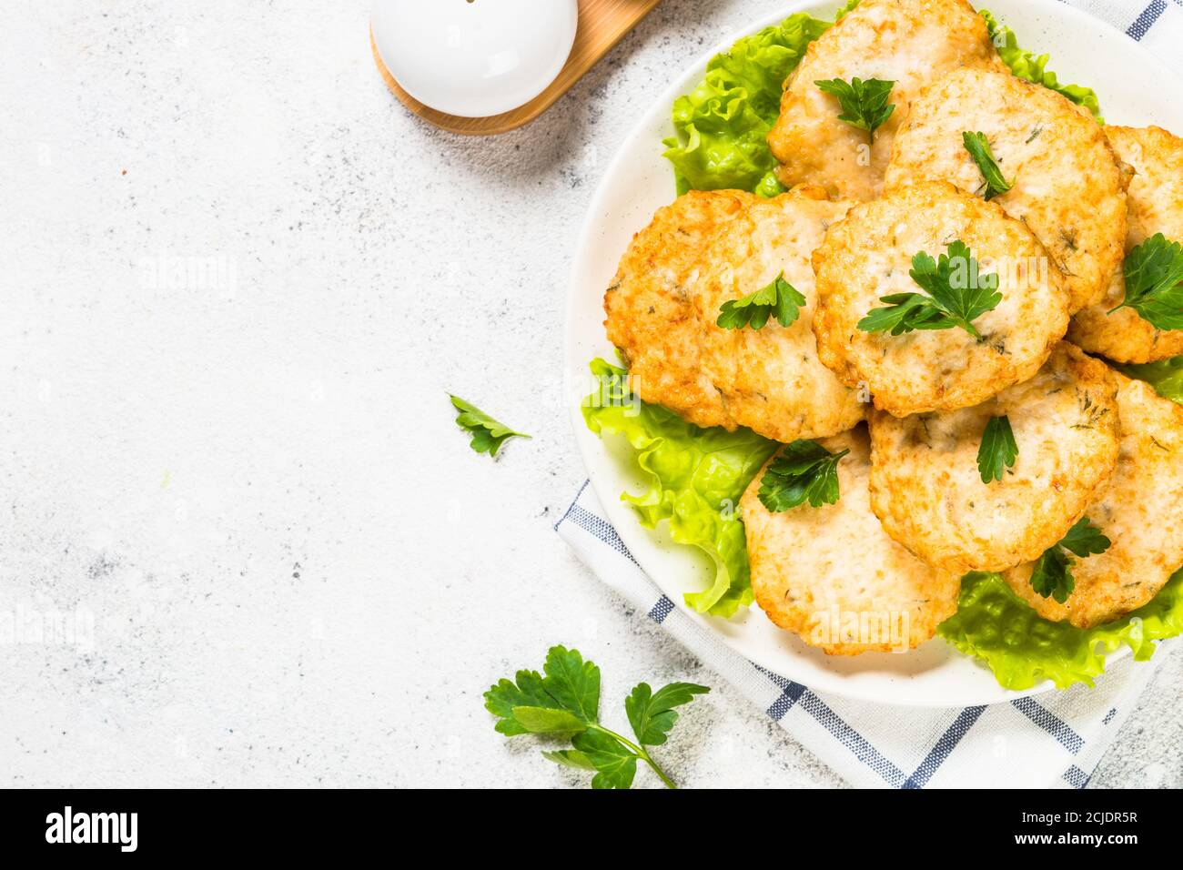 Chicken cutlet in the plate Stock Photo - Alamy