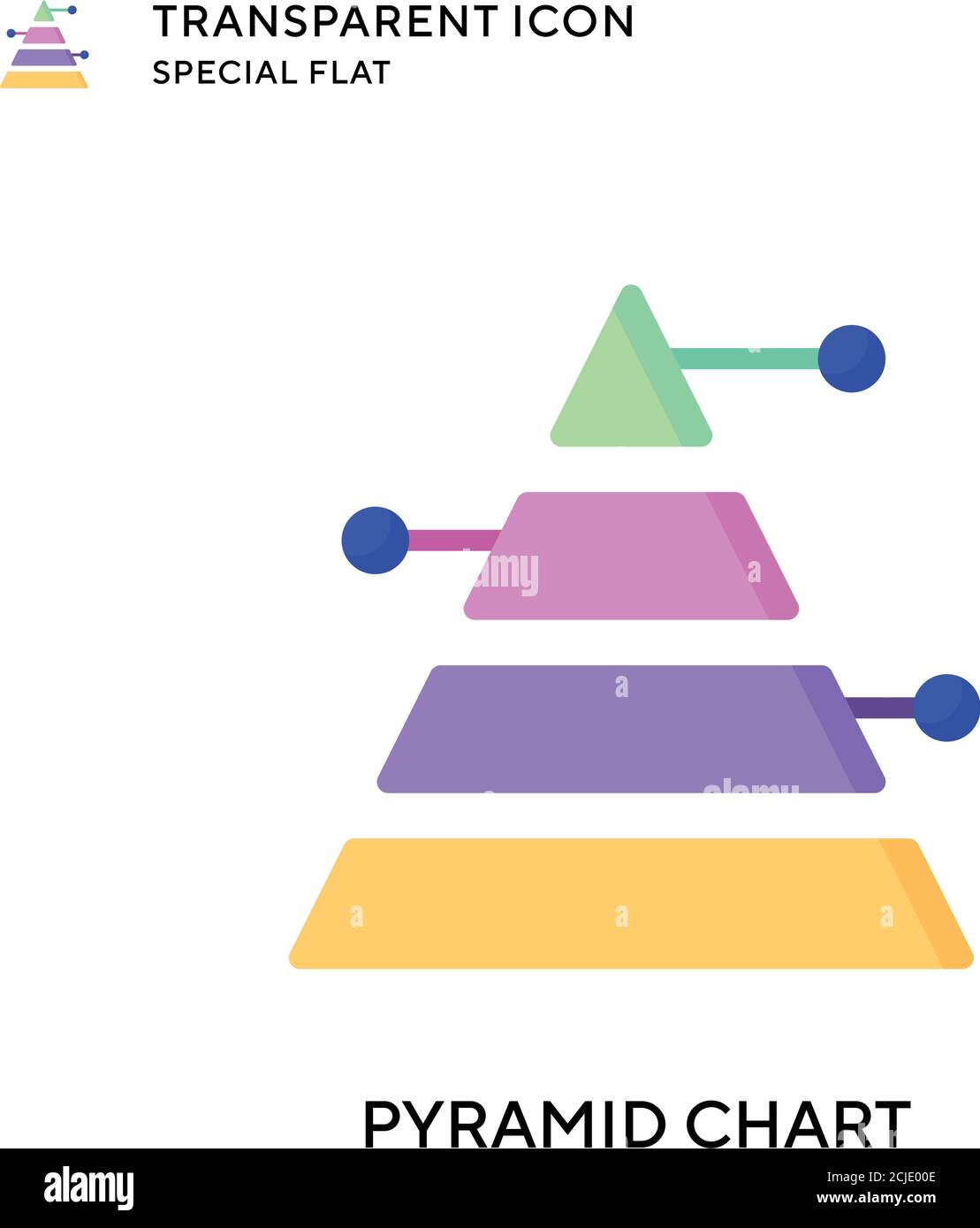 Pyramid chart vector icon. Flat style illustration. EPS 10 vector Stock ...