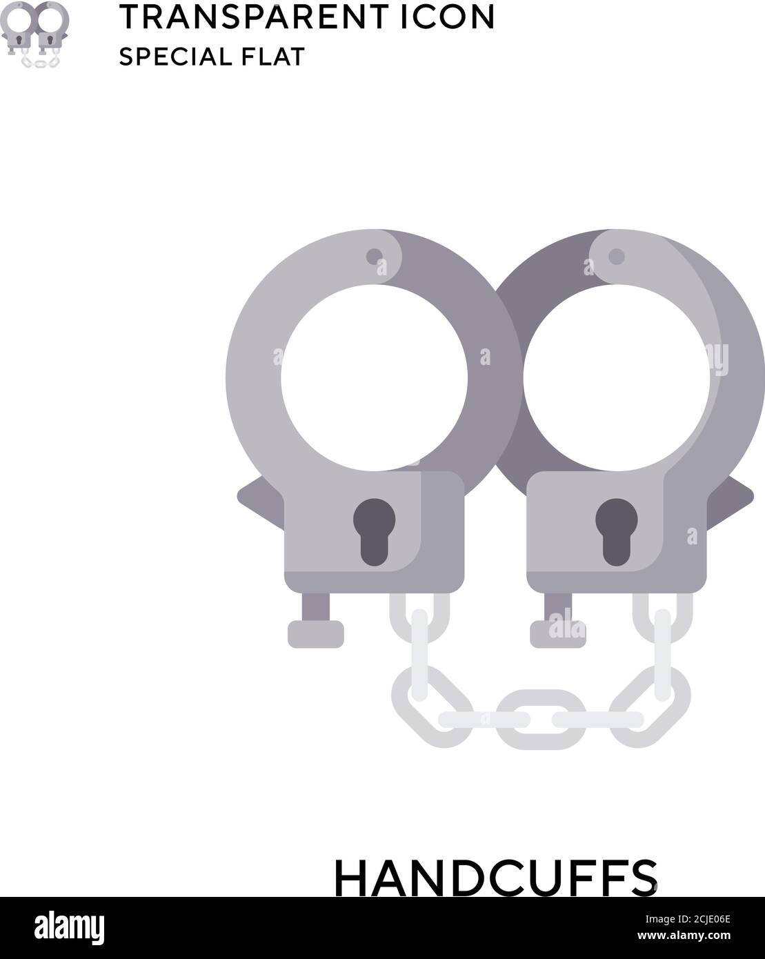 Handcuffs vector icon. Flat style illustration. EPS 10 vector Stock ...