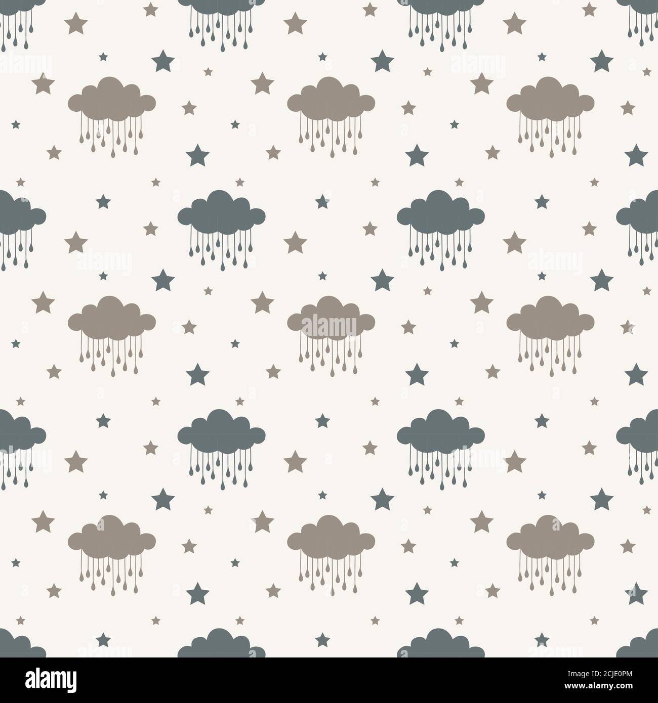 Clouds and rain drops seamless pattern. Vector pattern design for ...