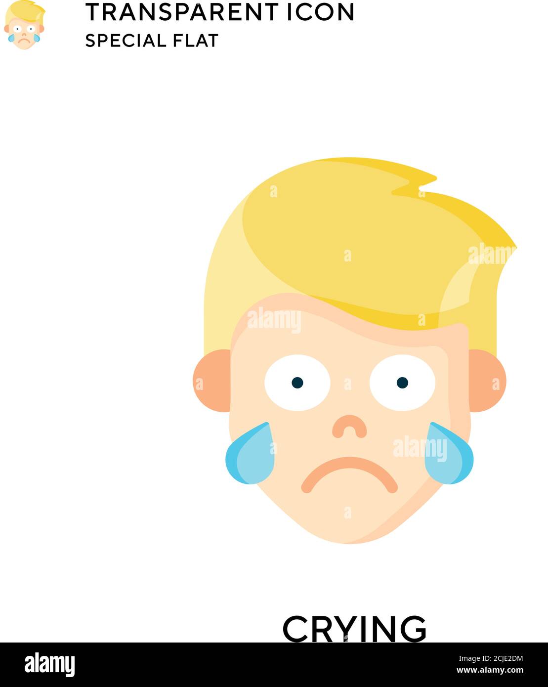 Crying vector icon. Flat style illustration. EPS 10 vector Stock Vector ...